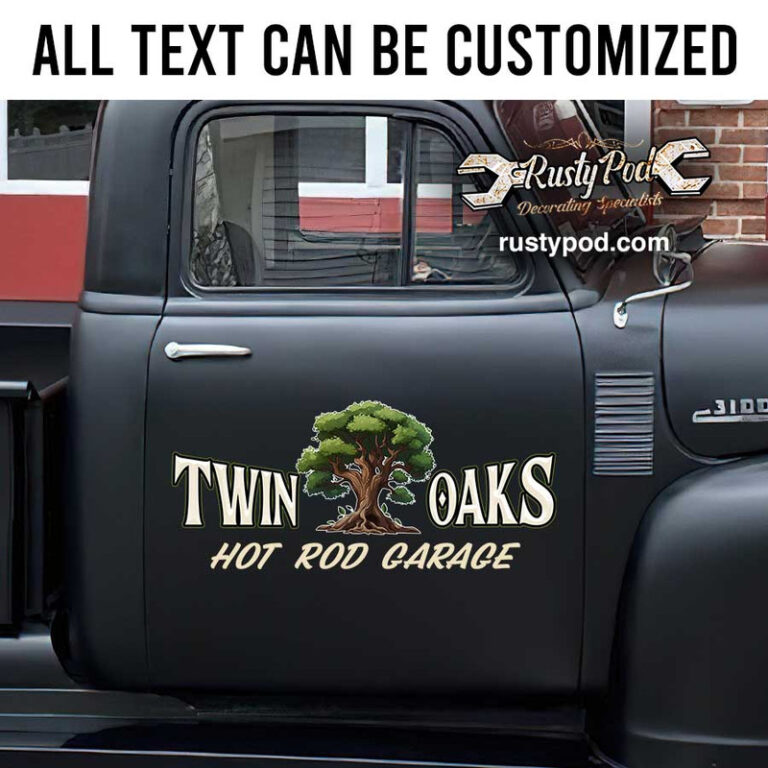 personalized hot rod door art landscaping company sign rat rod door art ...