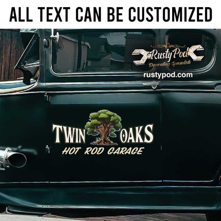 personalized hot rod door art landscaping company sign rat rod door art ...
