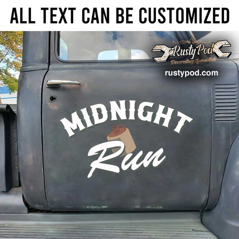 personalized midnight run moonshine lettering hot rod door art rat rod ...