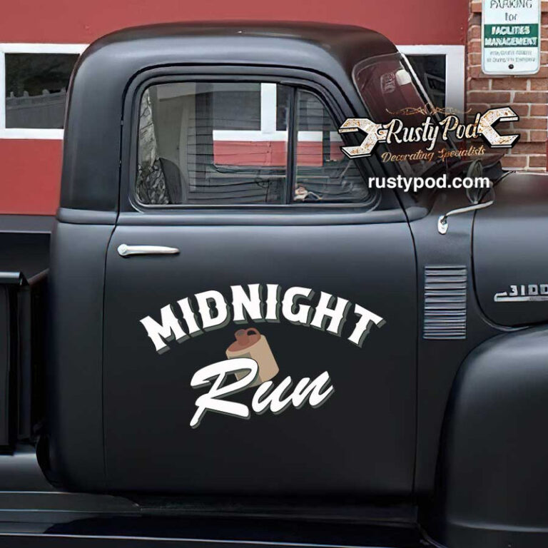 personalized midnight run moonshine lettering hot rod door art rat rod ...