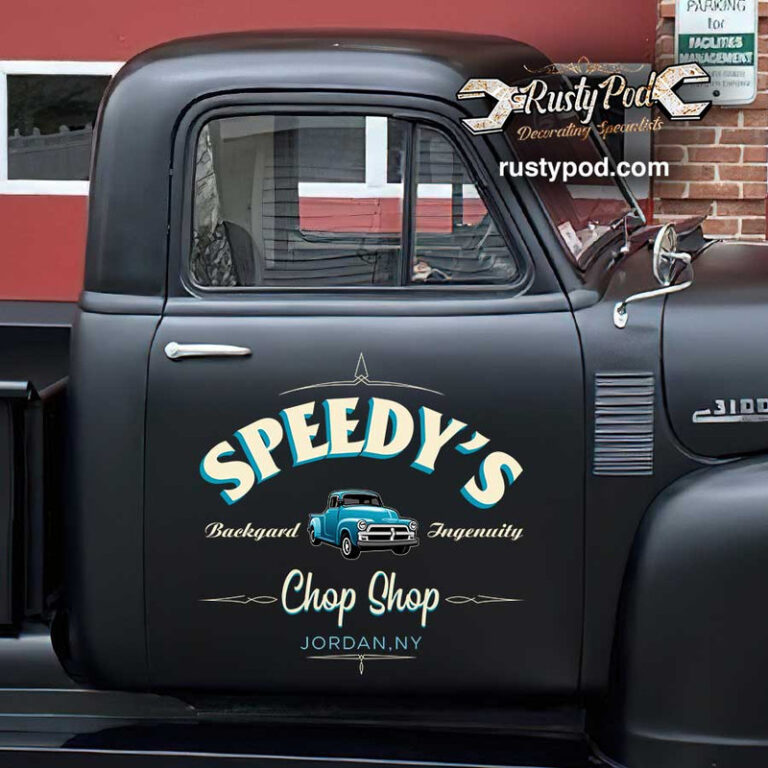 personalized chop shop door art hot rod lettering pinstriping lettering ...