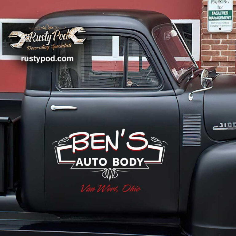 personalized pinstriping auto body garage sign vintage pickup truck ...