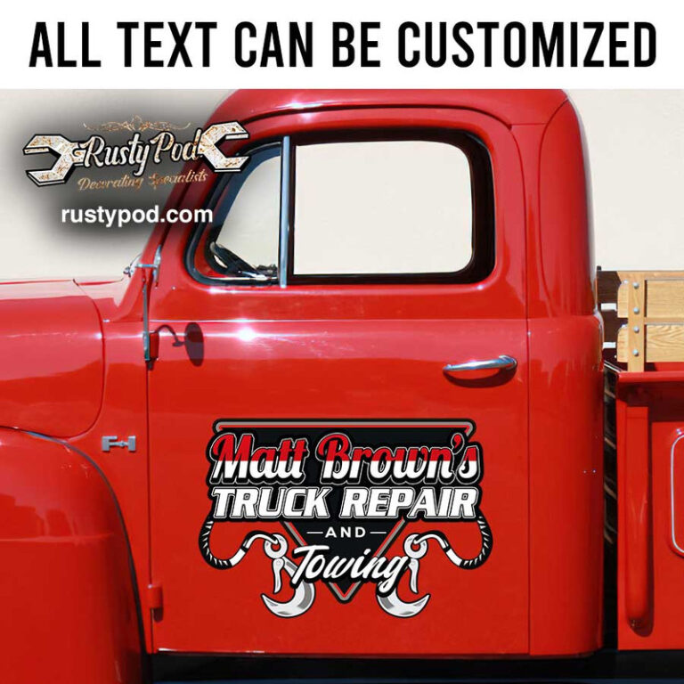 personalized towing truck door sign vintage pickup truck door art ...