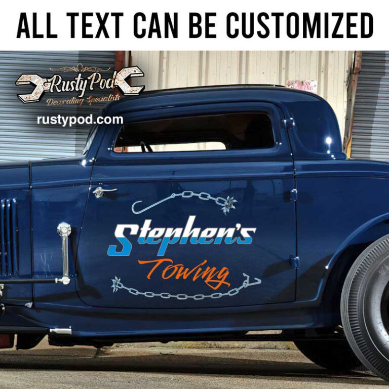 personalized towing door art lettering truck graphics garage lettering ...