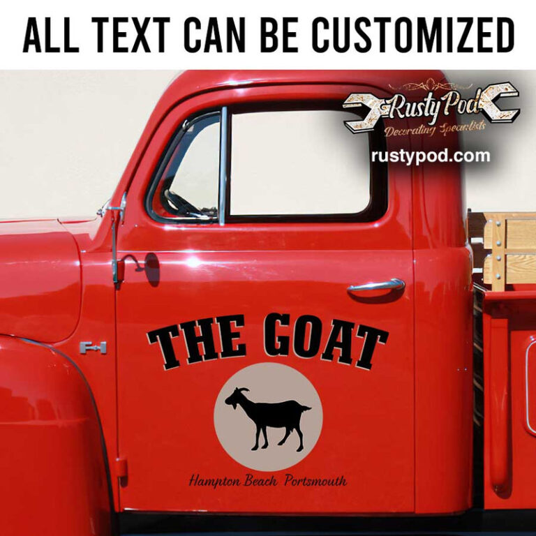 personalized goat farm sign hot rod lettering hand paint rat rod door ...