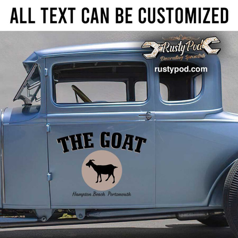 personalized goat farm sign hot rod lettering hand paint rat rod door ...