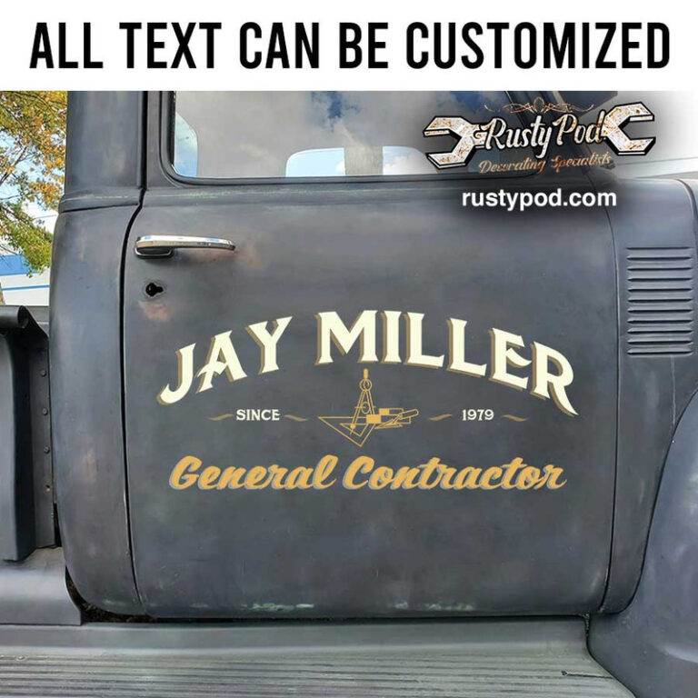 personalized contracting company sign truck graphics company lettering ...
