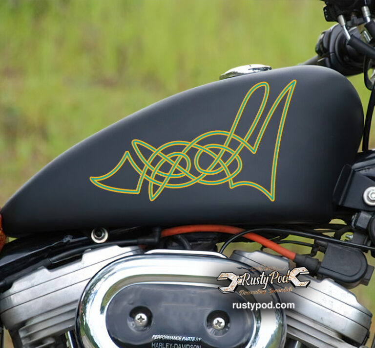 personalized multi color pinstriping gas tank art viking style ...