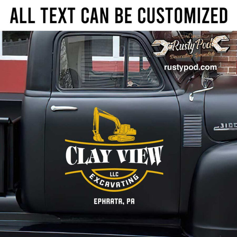 personalized excavating company sign heavy equipment sign truck ...