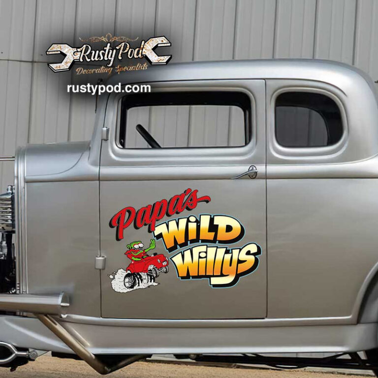 personalized wild willys gasser lettering door art weido art hot rod ...