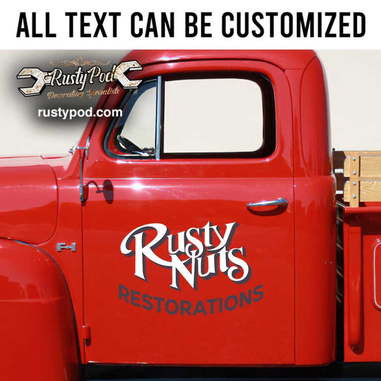 rusty nuts restoration garage rat rod door art hot rod sticker 12508 ...