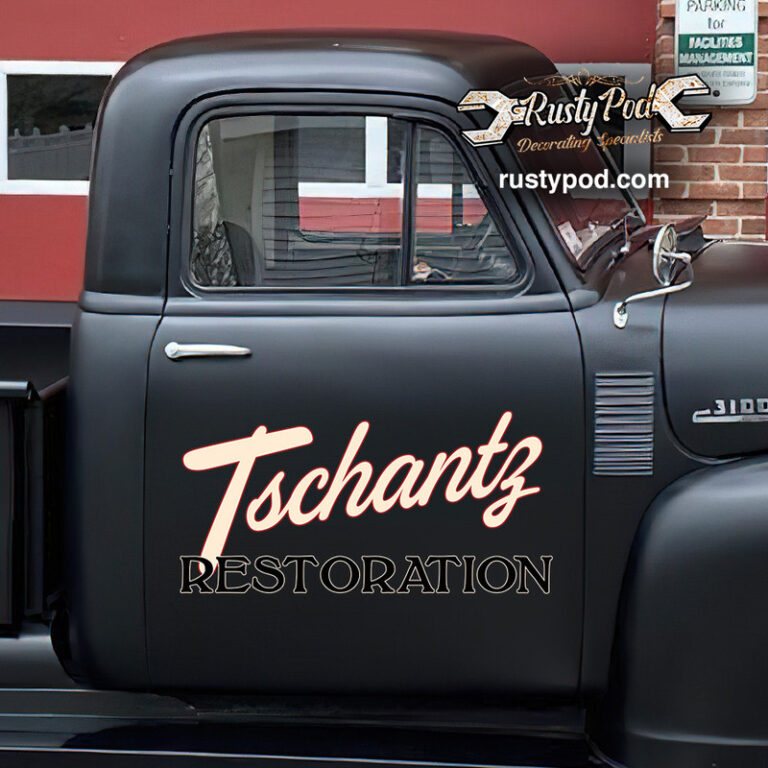 personalized restoration garage hot rod garage rat rod door art sticker ...