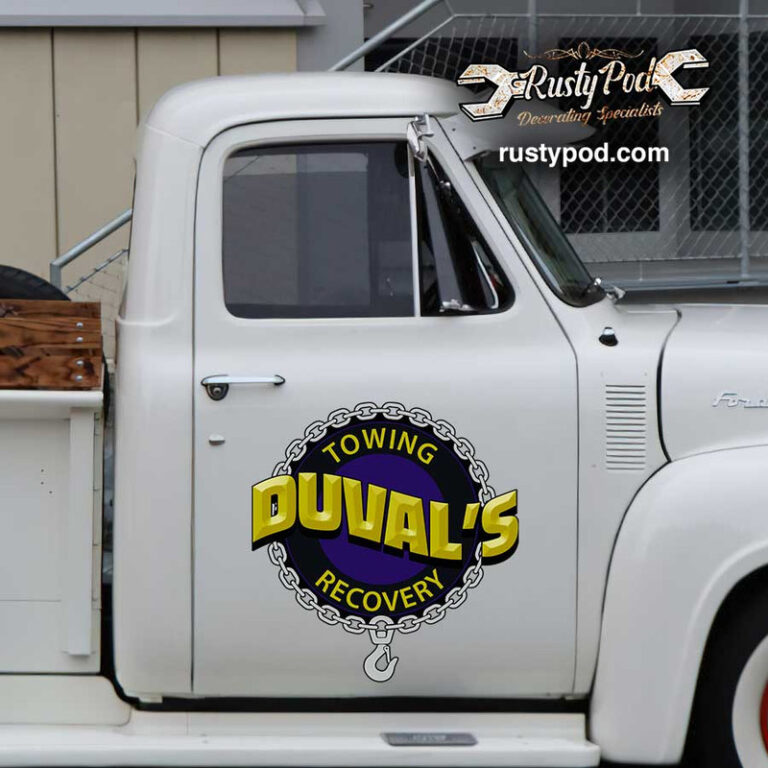 personalized towing recovery truck graphics company door sign sticker ...