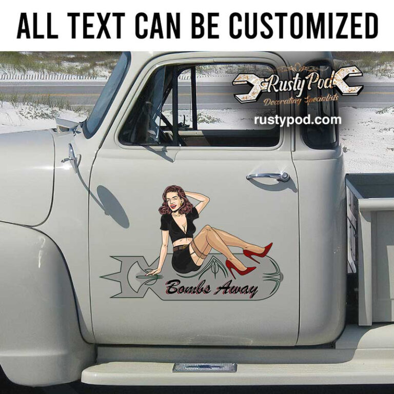 bomb away pinup girl lettering pinstriping art nose art ww 2 sticker ...