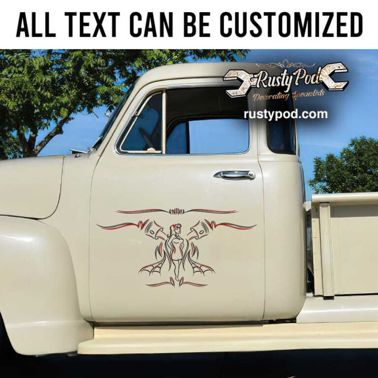 personalized multi color pinstriping pin up girl kustom kulture old ...