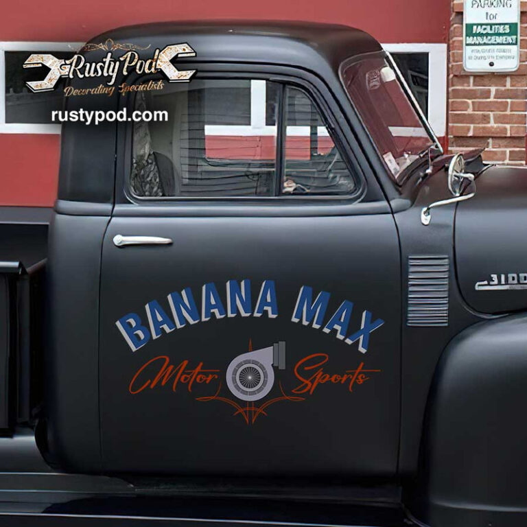 personalized turbo charge lettering pinstriping lettering hot rod door ...