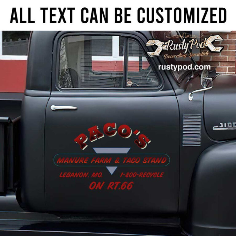 personalized farm lettering rat rod door art hot rod lettering sticker ...