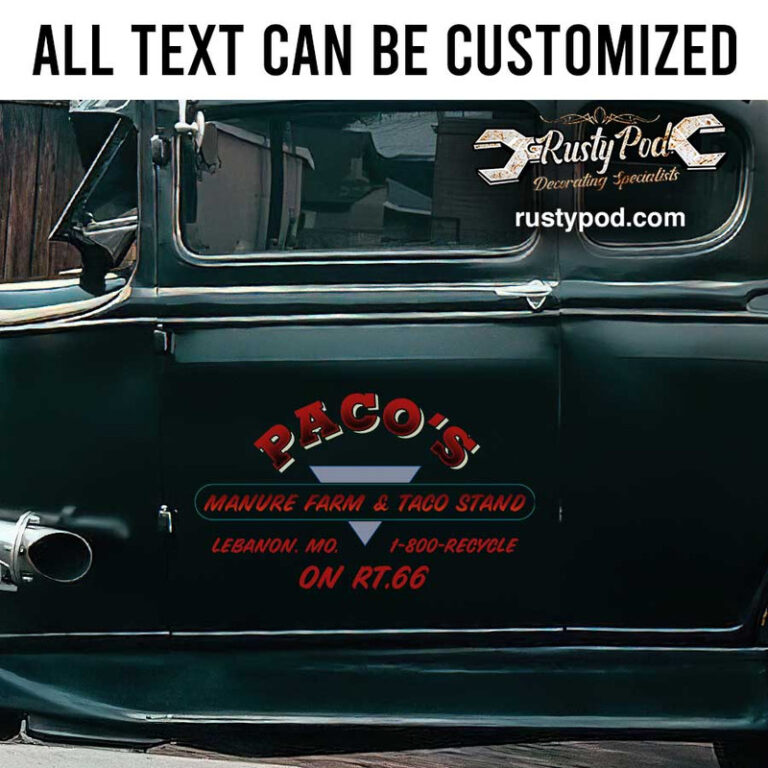 personalized farm lettering rat rod door art hot rod lettering sticker ...