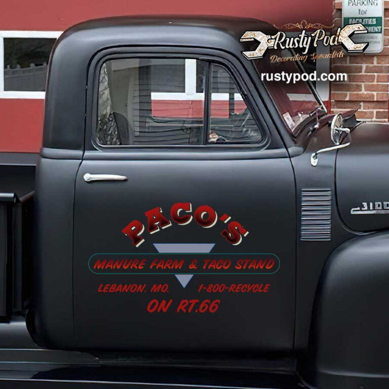 personalized farm lettering rat rod door art hot rod lettering sticker ...