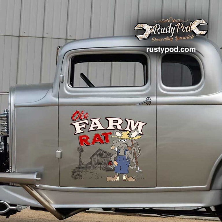 personalized farm rat lettering door sign hot rod door art rat rod ...