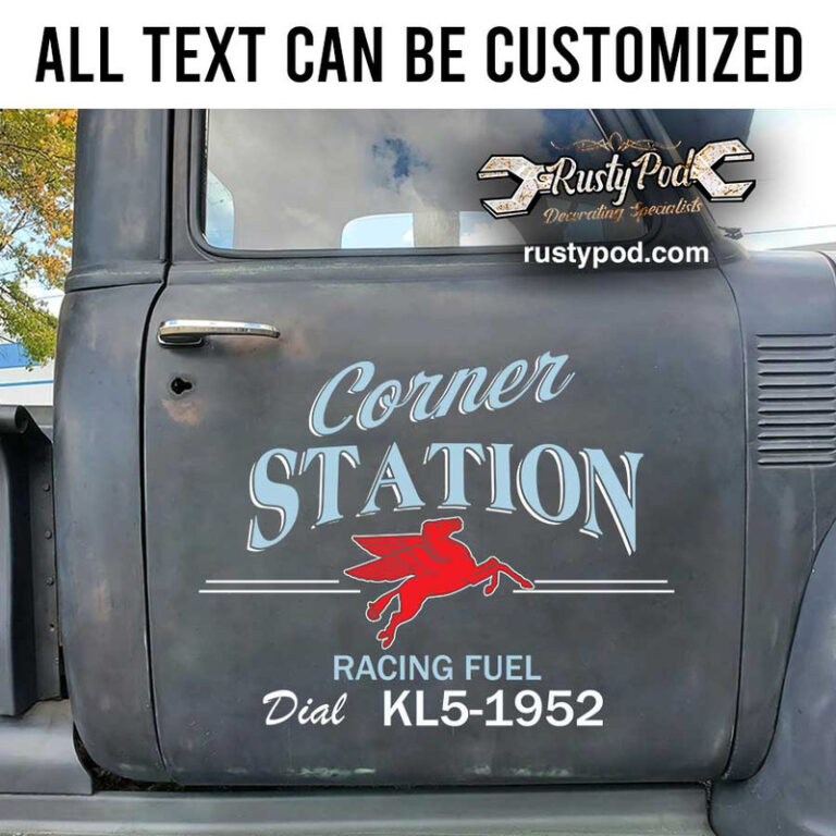 personalized pegasus gasoline mobile station door sign hot rod door ...