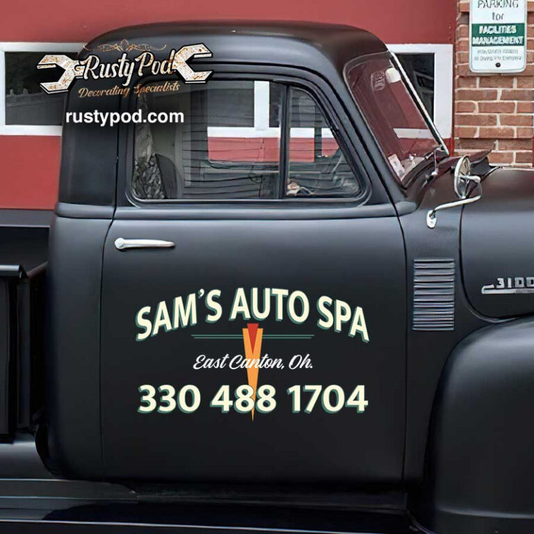 personalized hot rod auto spa door sign pickup truck repair garage door ...