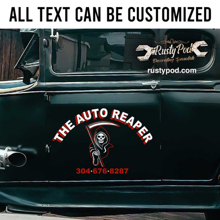 personalized reaper automotive death angle garage sign hot rod car ...