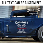 personalized crossing piston garage door sign speed shop lettering ...