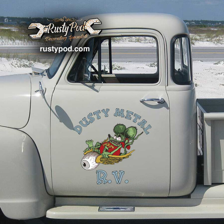 personalized rat fink and flying eye ball lettering hot rod door sign ...