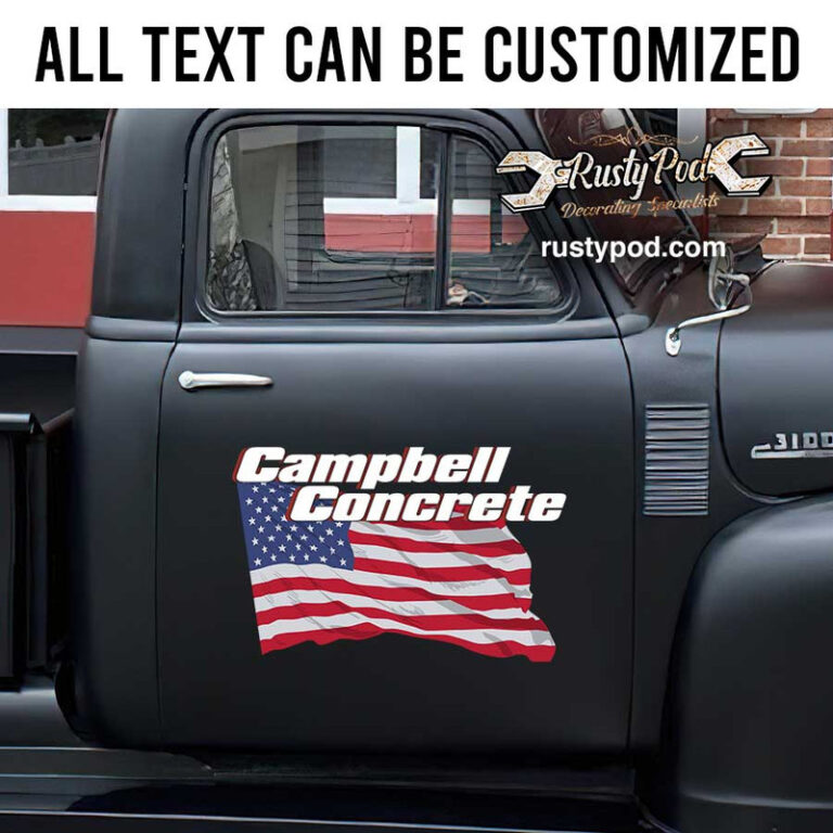 personalized patriot decal us flag lettering company door sign truck ...
