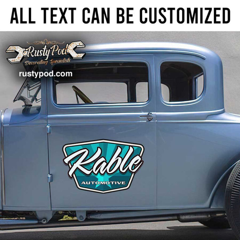 personalized company door sign car door decal hot rod lettering rat rod ...