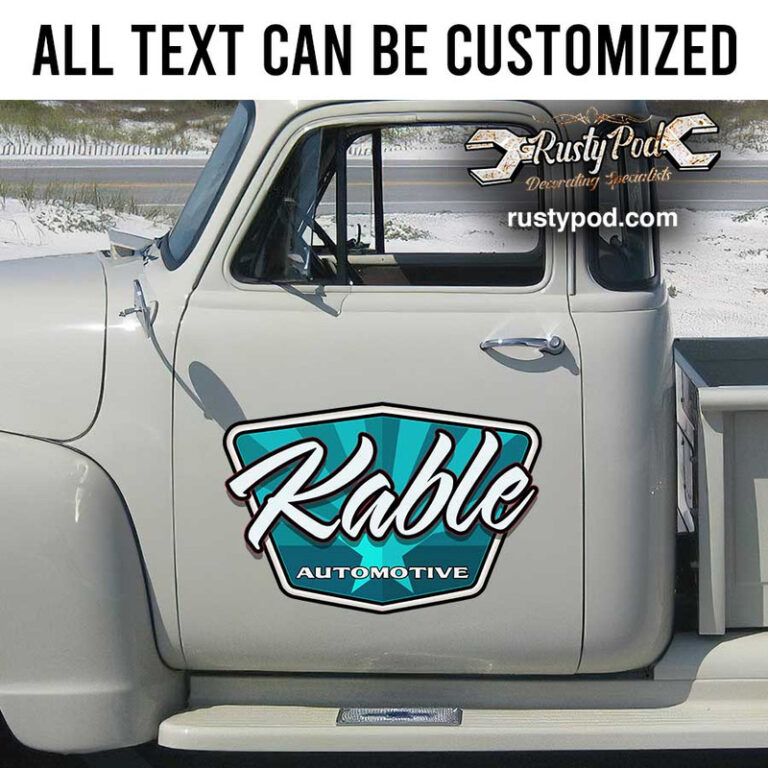 personalized company door sign car door decal hot rod lettering rat rod ...