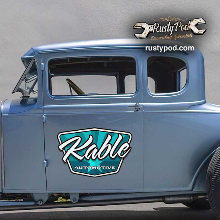 personalized company door sign car door decal hot rod lettering rat rod ...