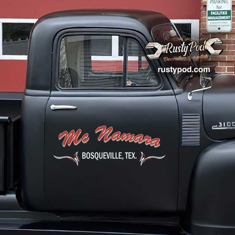 personalized truck graphics us dot lettering hand paint truck door ...