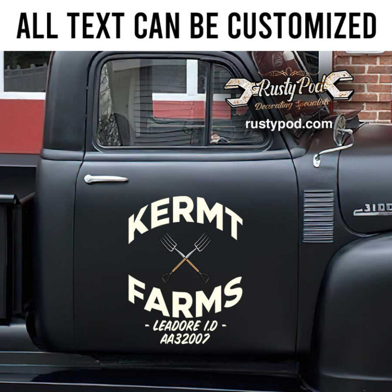 personalized farm lettering door sign old school pickup truck door ...