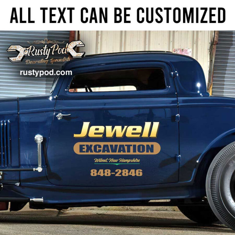 personalized truck graphics us dot lettering company door sign sticker ...