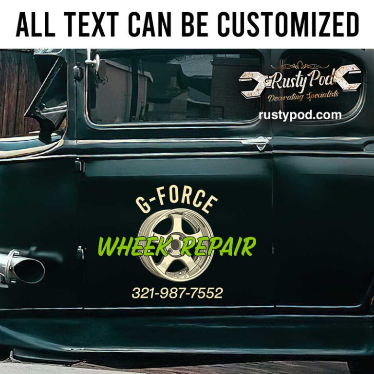 personalized tires garage lettering wheel repair garage hot rod ...