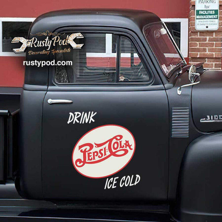 hot rod lettering rat rod door art pepsi cola ice cold sticker 12610 ...