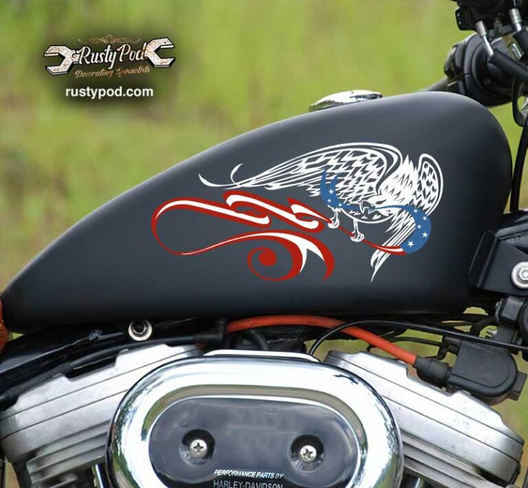 personalized motorcycle gas tank decal american patriot lettering us ...