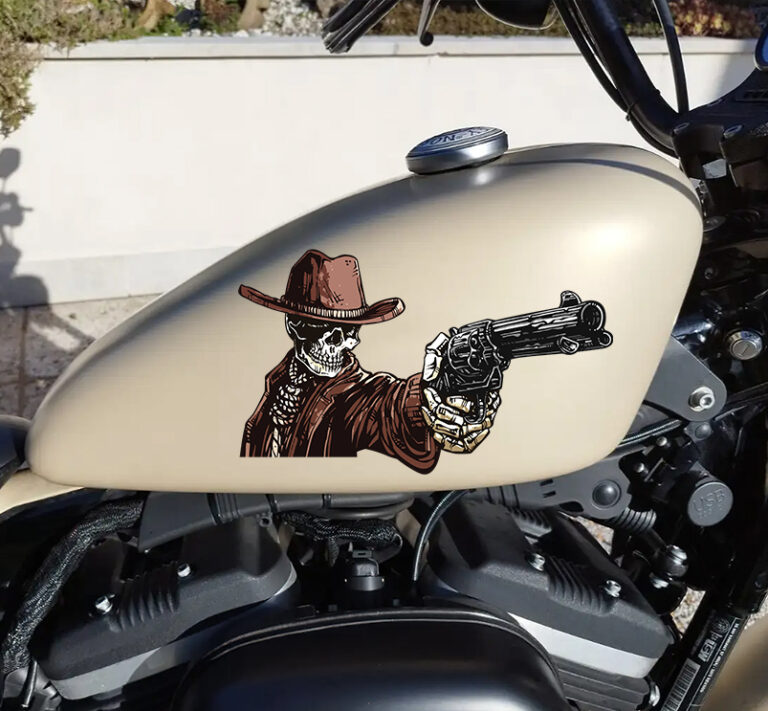 personalized skull motorcycle gas tank decal kustom kulture sticker ...