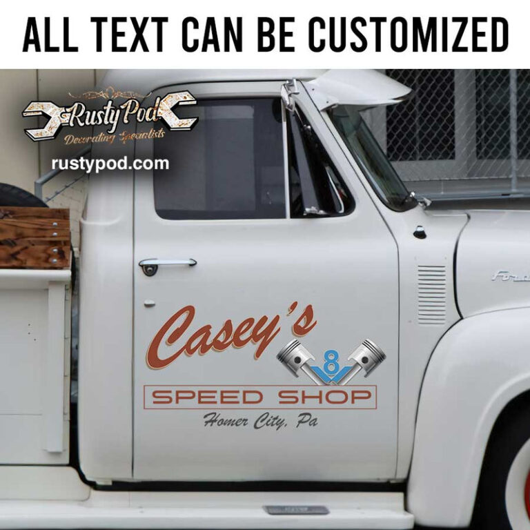 personalized v8 garage lettering hot rod door art shop truck lettering ...