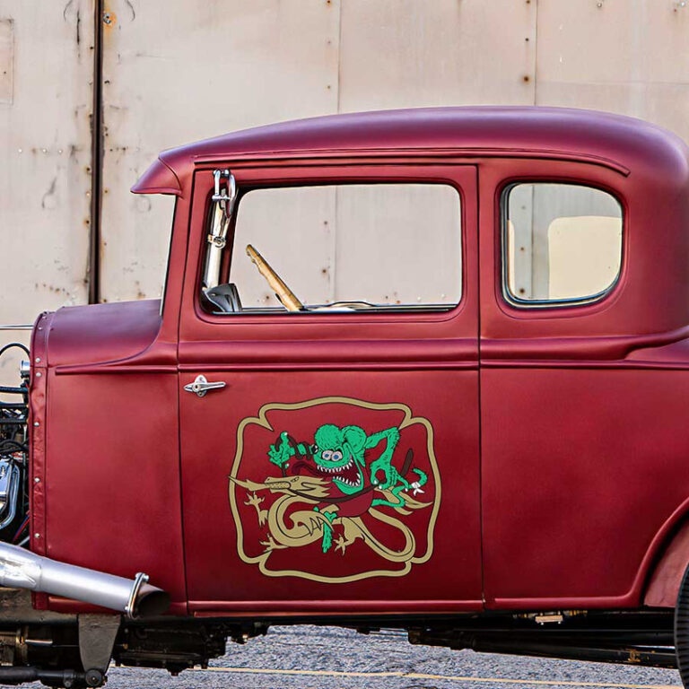 rat fink firefighter rat rod door art car decal kustom kulture sticker ...