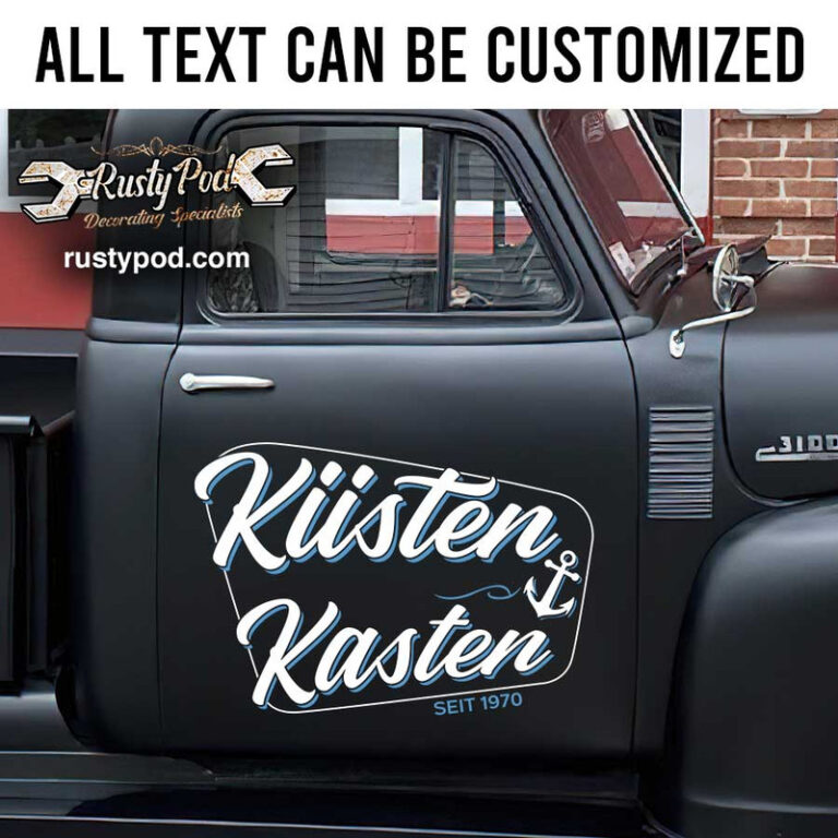 personalized anchor pinstriping hot rod lettering vintage rat rod door ...