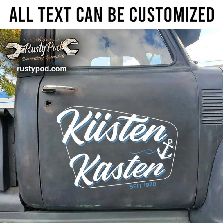 personalized anchor pinstriping hot rod lettering vintage rat rod door ...