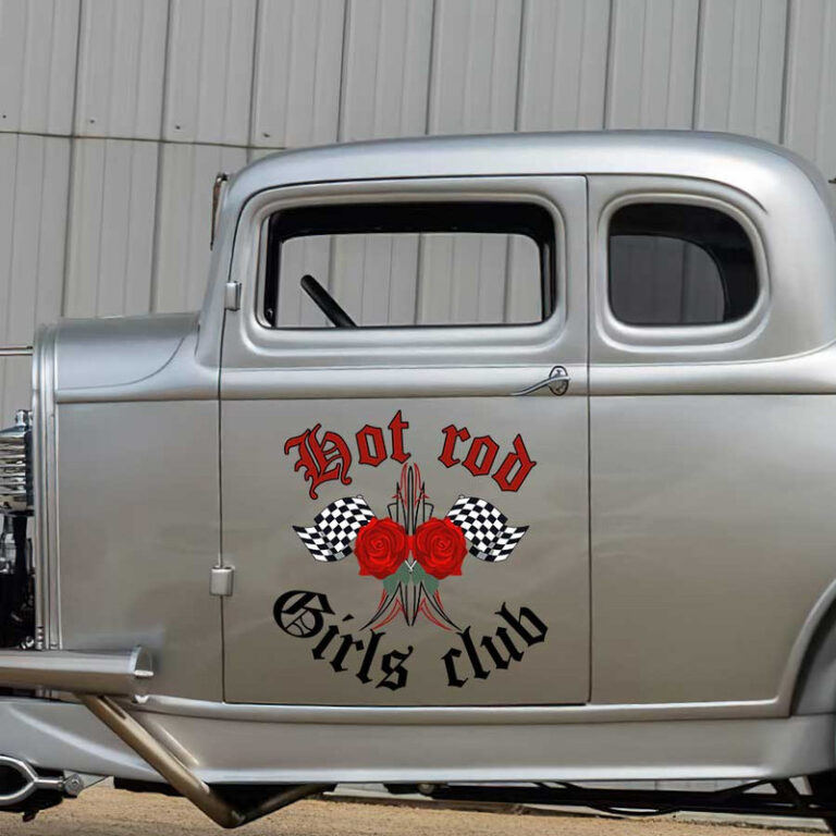 personalized rose lettering hot rod girl rat rod door art hot rod club ...