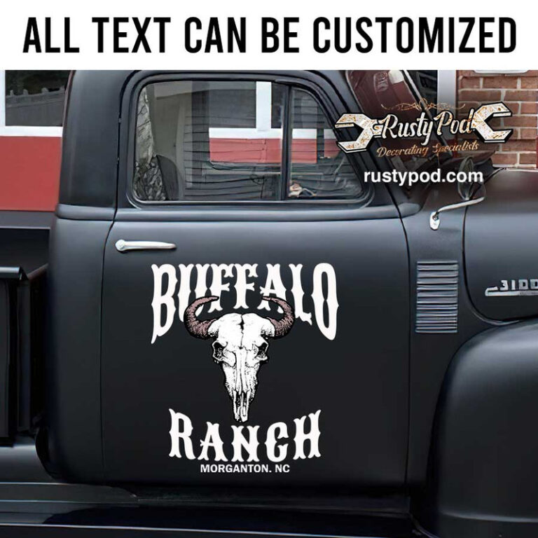 personalized buffalo ranch lettering farm door sign hot rod door art ...