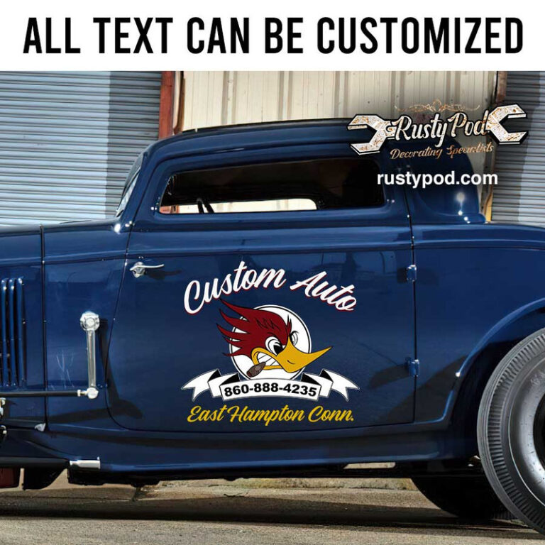personalized custom auto garage lettering vintage shop truck door sign ...