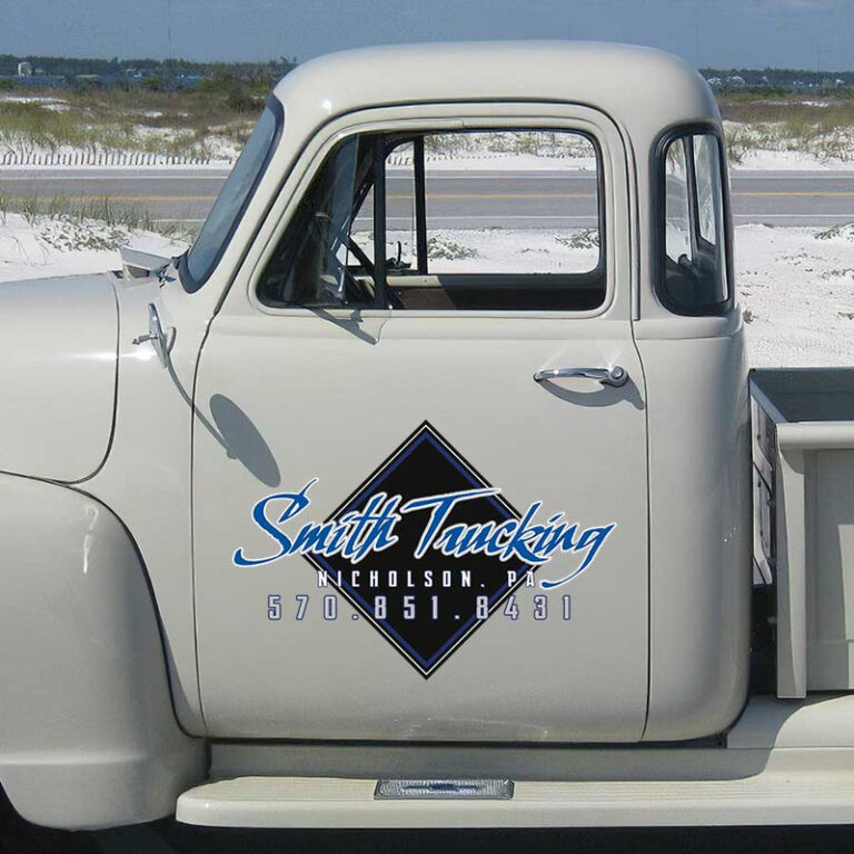 personalized truck graphics vehicle lettering company door sign sticker ...