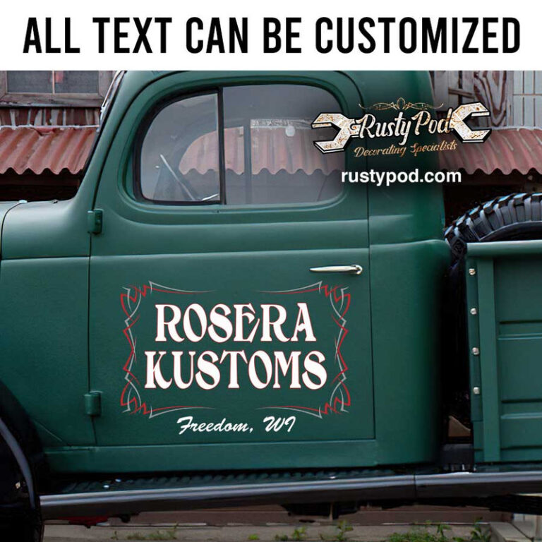 personalized pinstriping kustom kulture garage shop truck door art ...