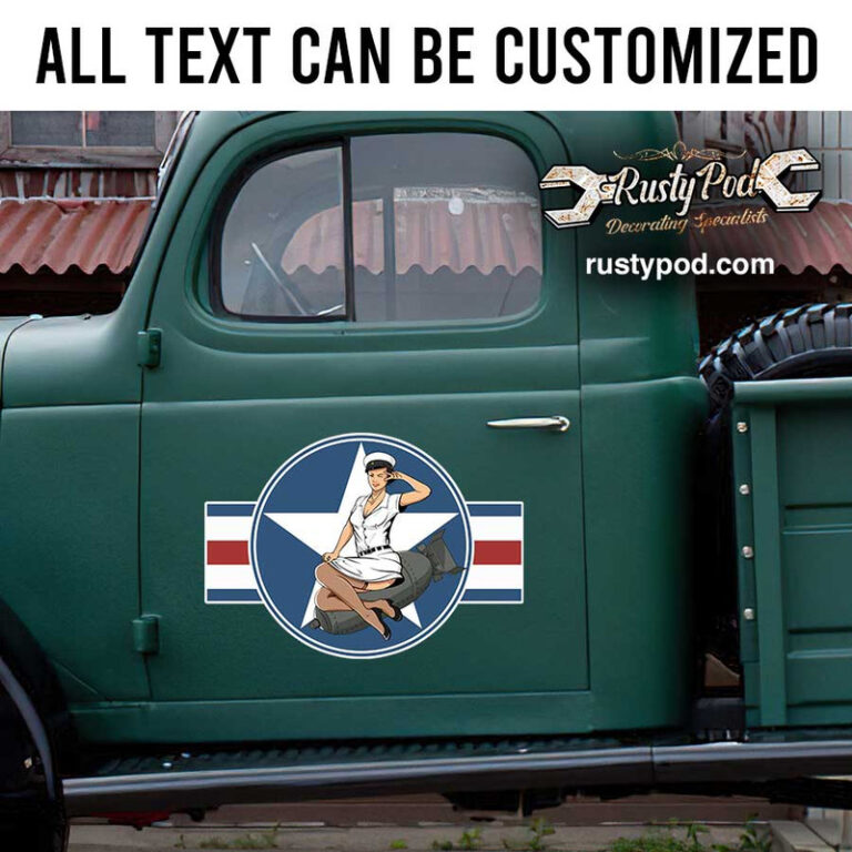 personalized ww2 door art nose art lettering pin up girl door sign ...